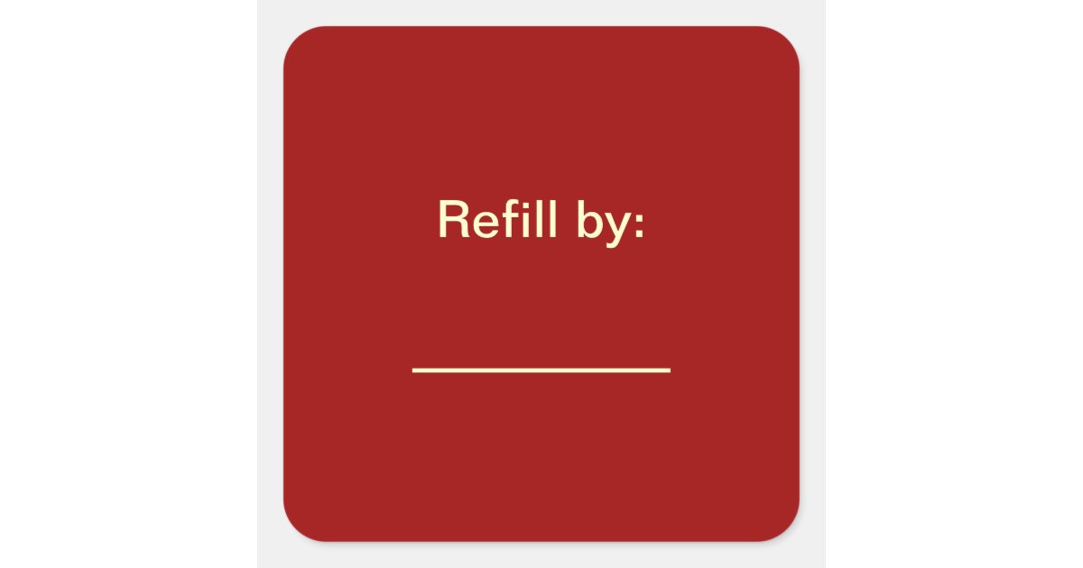 Red Prescription Bottle Refill Date Sticker | Zazzle