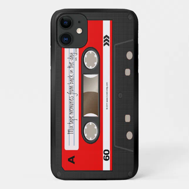 Red Retro Cassette Tape Personalised Case | Zazzle