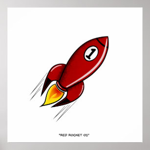 Retro Rocket Posters & Prints | Zazzle UK