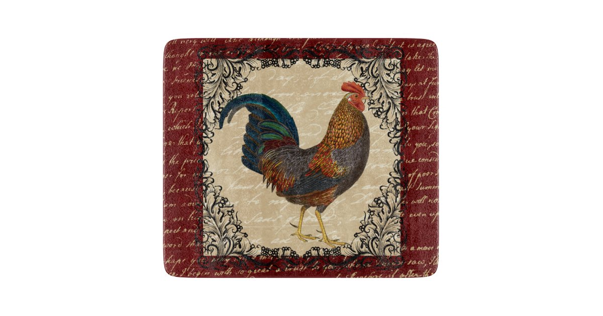 Red Rooster Vintage Cutting Board | Zazzle