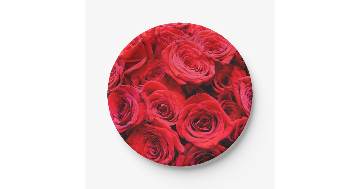 Red Roses Paper Plate | Zazzle