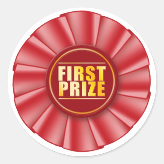 red rosette first prize sticker | Zazzle.co.uk