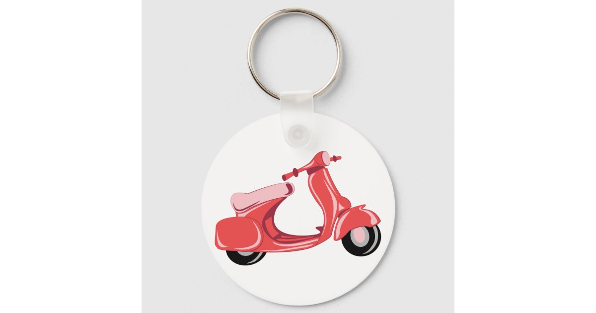 Red Scooter Key Ring | Zazzle