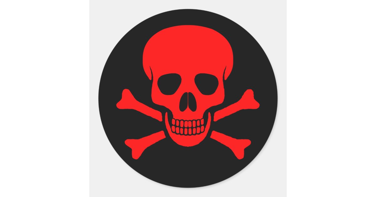 Red Skull & Crossbones Sticker | Zazzle
