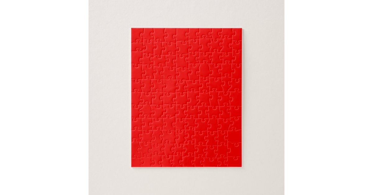 Red Solid Colour Jigsaw Puzzle | Zazzle