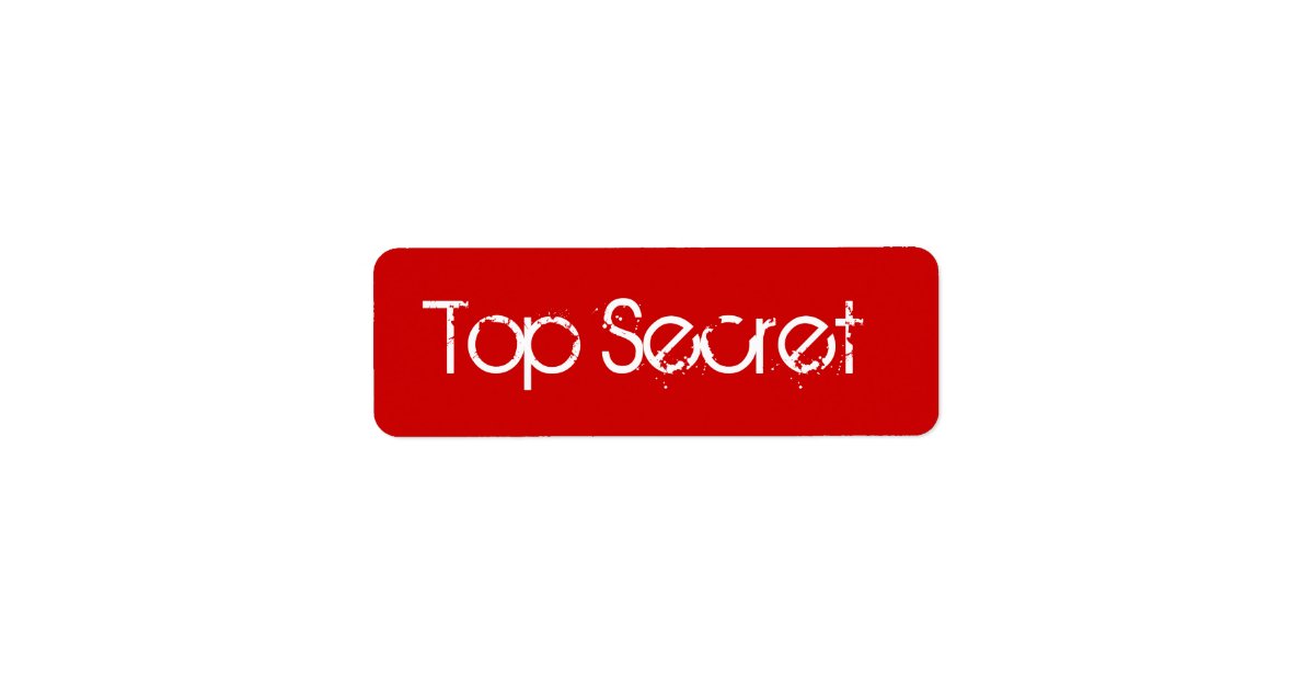 Red Top Secret Label | Zazzle