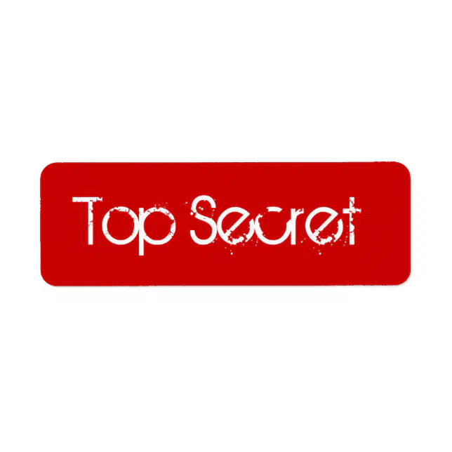 Red Top Secret Label | Zazzle