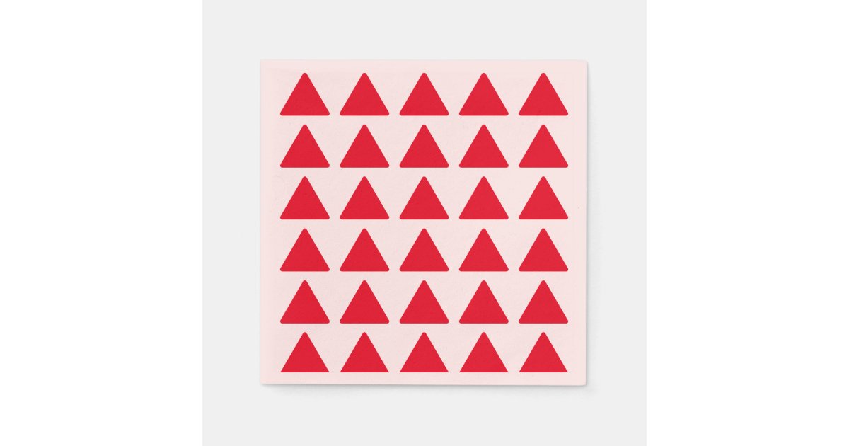Red Triangle Pattern Pink Modern Artwork Napkin | Zazzle
