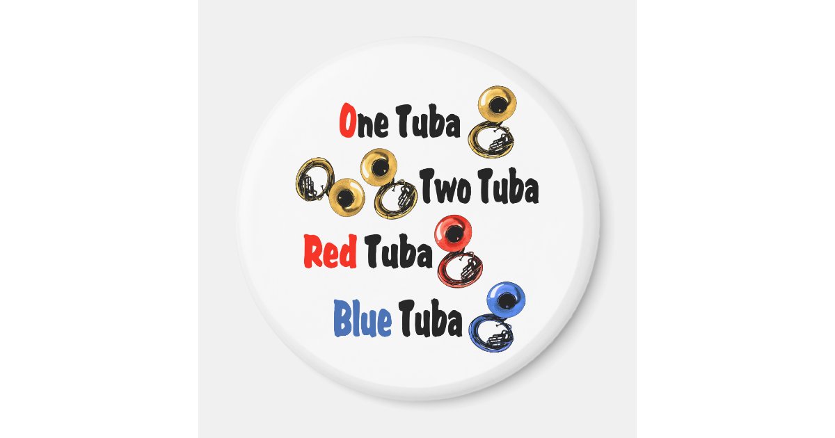 Red Tuba Blue Tuba Magnet | Zazzle