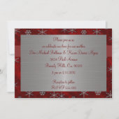 Red Velour & Silver Snowflakes Invitation | Zazzle