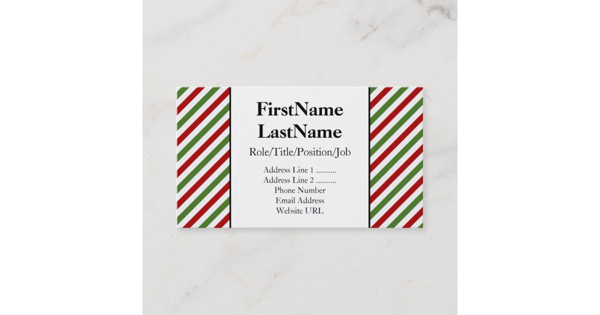 Red, White and Green Stripes Business Card | Zazzle