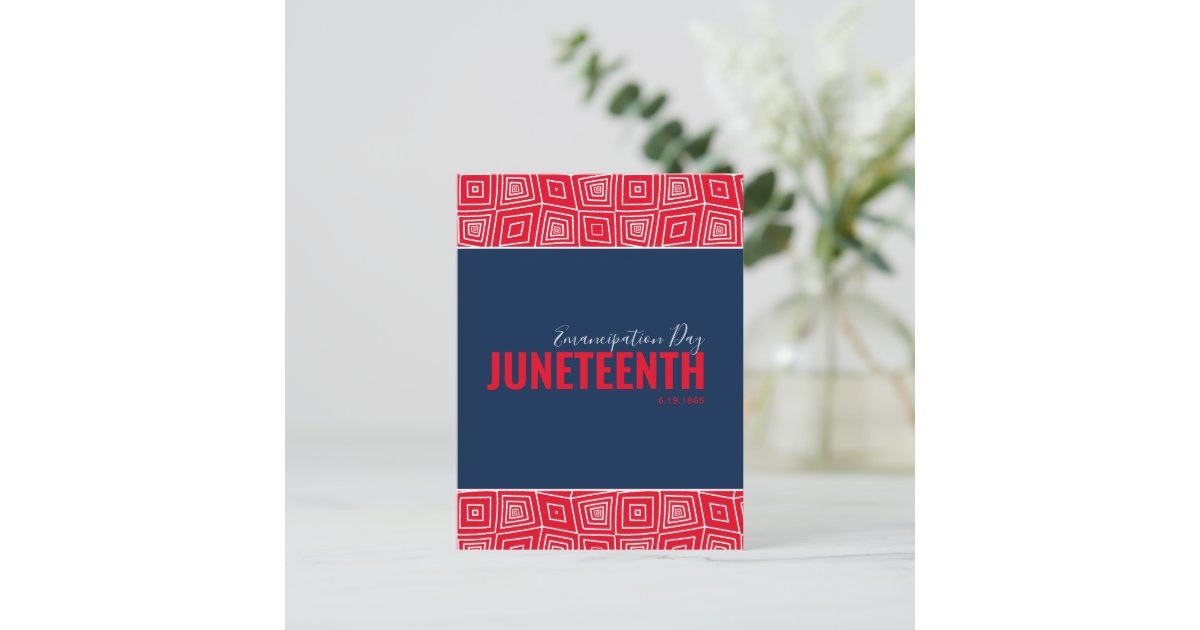 Red White Blue Emancipation Day June 19 JUNETEENTH Postcard | Zazzle