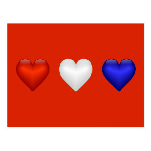 Red White And Blue Hearts Postcards | Zazzle UK