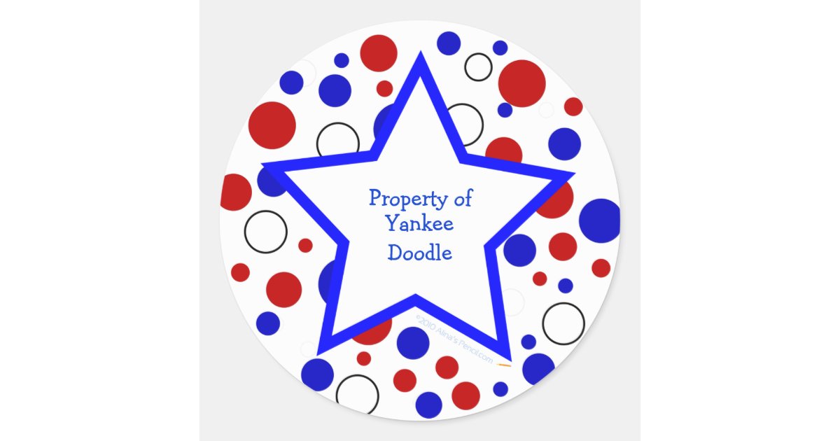 Red White Blue Polka Dot Custom Stickers Template | Zazzle