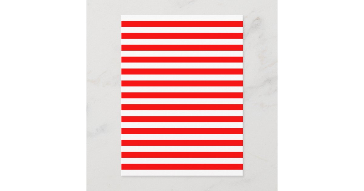 Red & White Horizontal Stripes Postcard | Zazzle