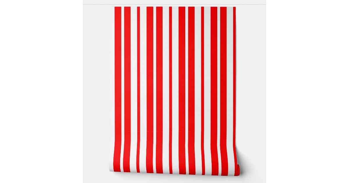 Red White Vertical Stripes Pattern Wallpaper | Zazzle
