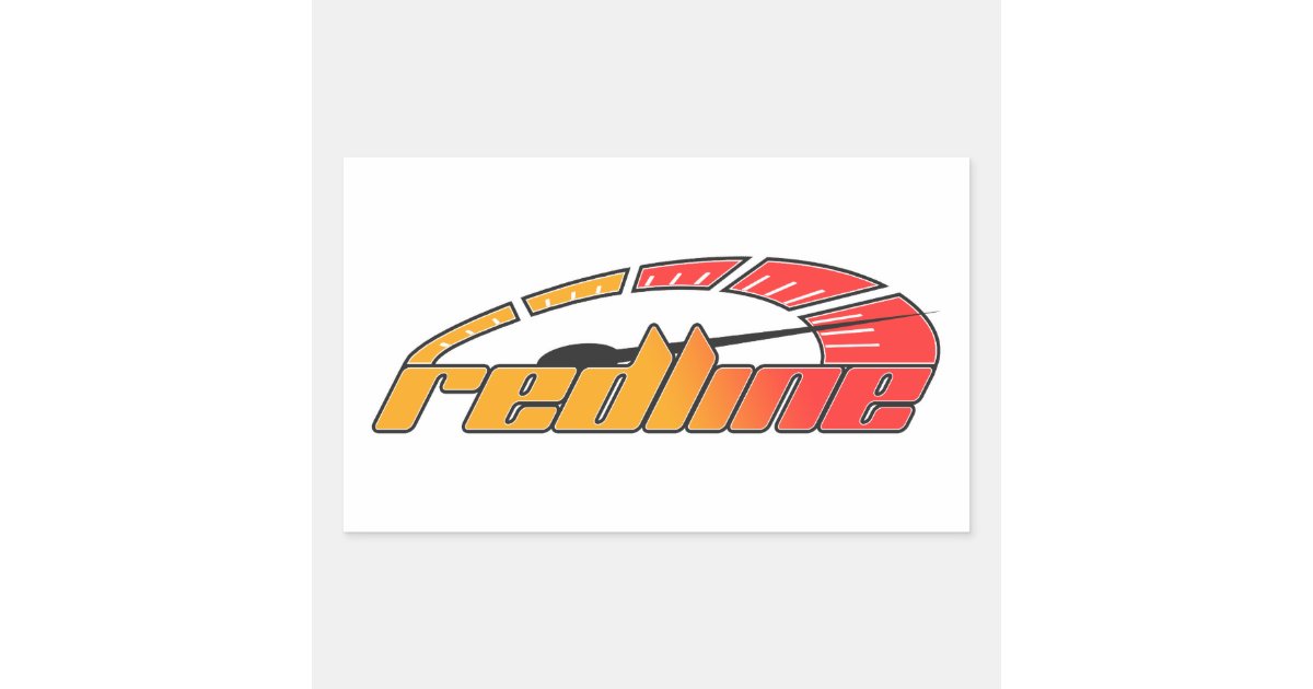 Redline Tach Design Rectangular Sticker | Zazzle