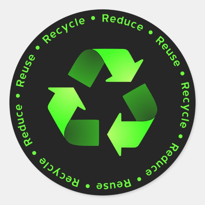 Reduce, Reuse, Recycle Sticker | Zazzle.co.uk