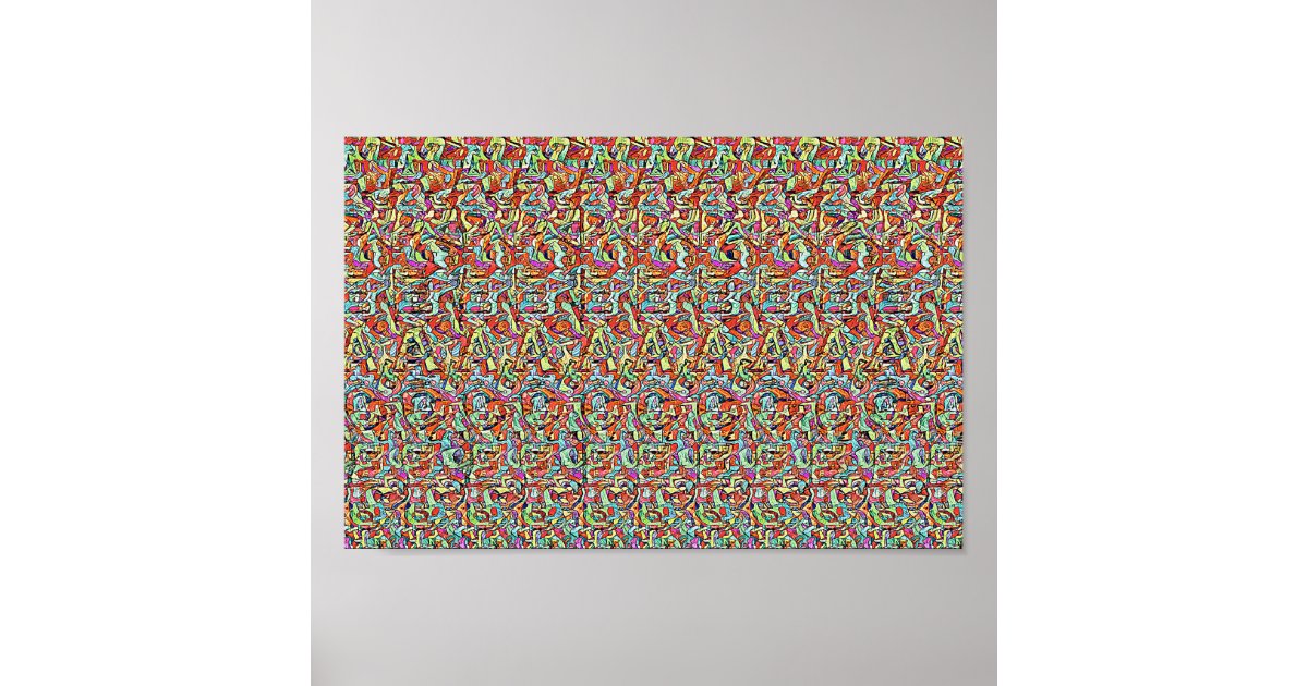 REDUNDAND MESSAGE - Dual hidden picture stereogram Poster | Zazzle