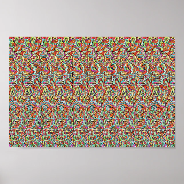 REDUNDAND MESSAGE - Dual hidden picture stereogram Poster | Zazzle