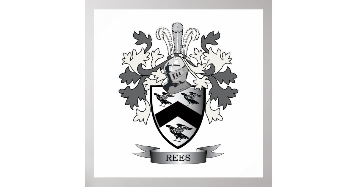 Rees Family Crest Coat of Arms Poster | Zazzle