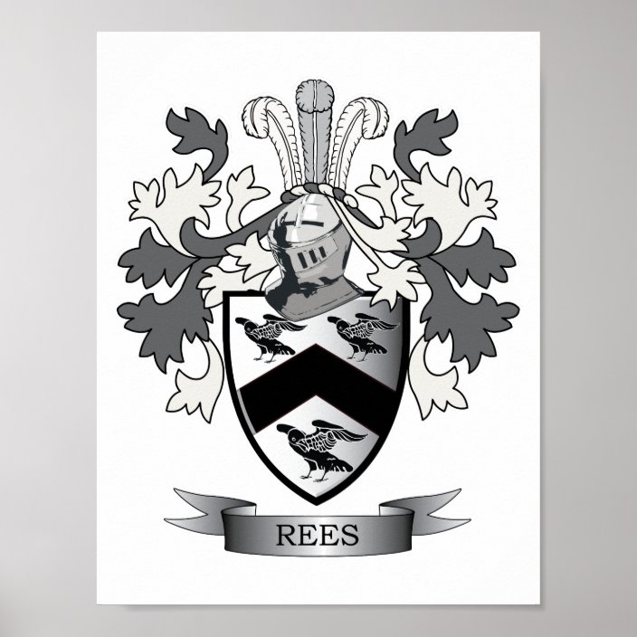 Rees Family Crest Coat of Arms Poster | Zazzle.co.uk