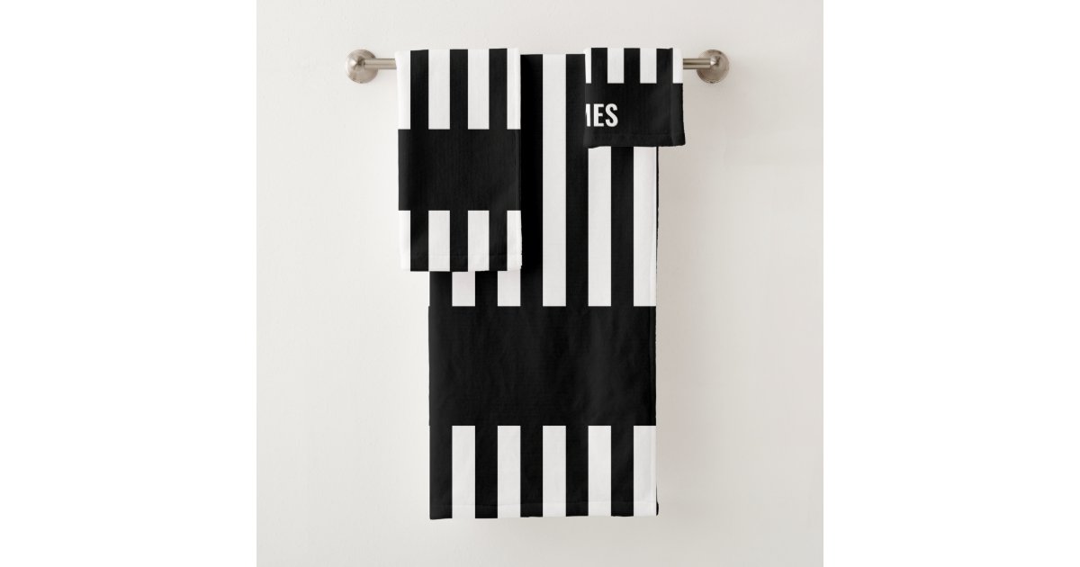 Referee Zebra Stripe Towel Personalised Set | Zazzle