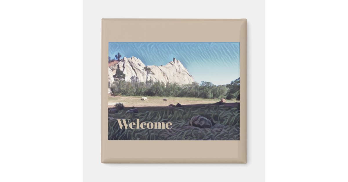 Refrigerator Magnet With Mountains | Zazzle