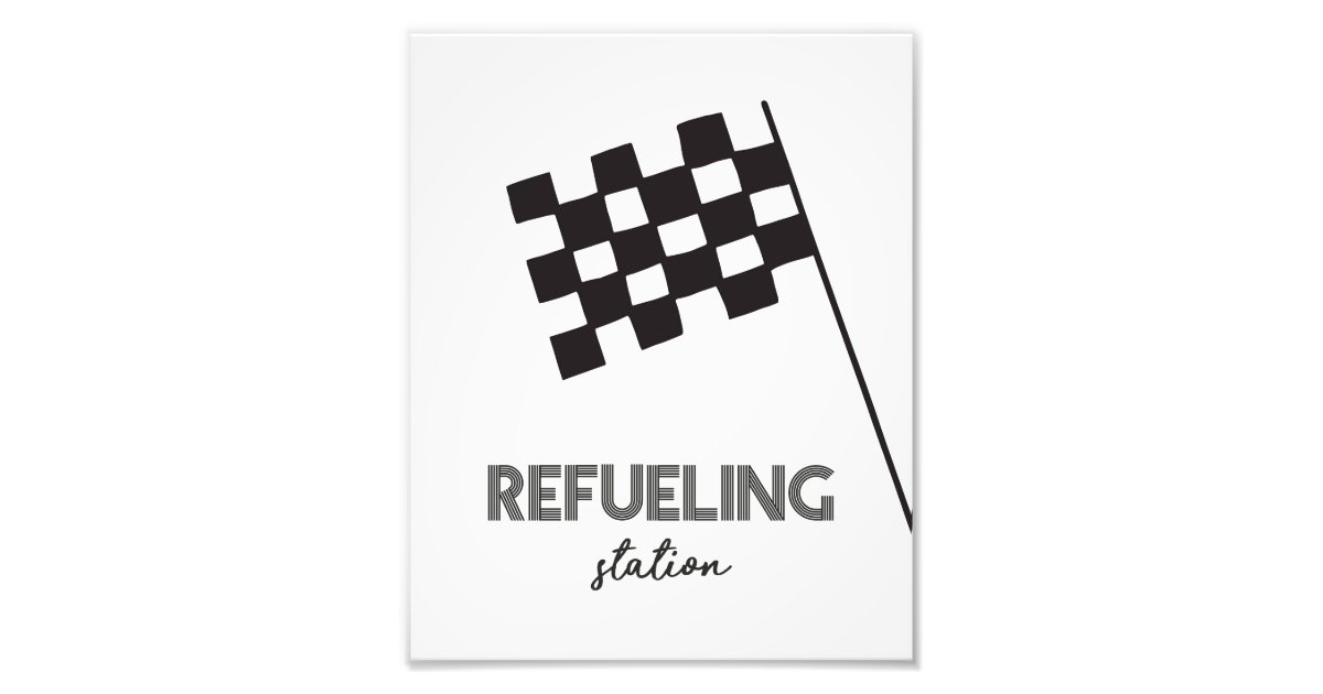 Refueling Station Race Car Party Sign | Zazzle