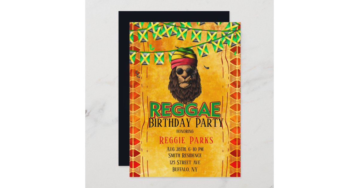Reggae Birthday Party Invitation | Zazzle
