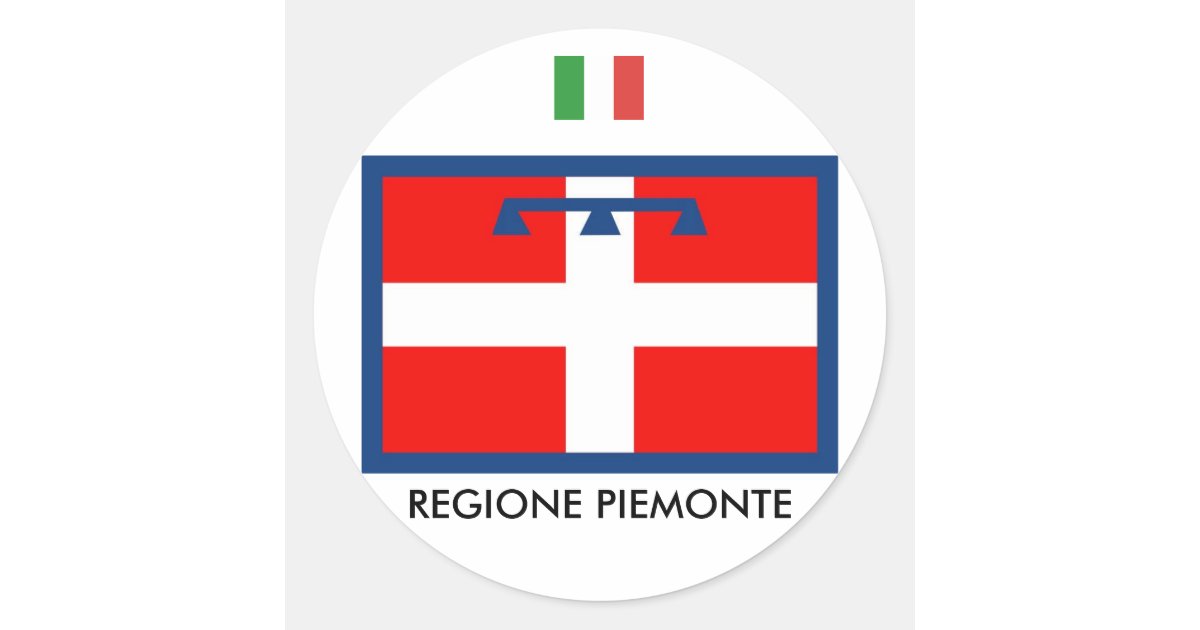 Regione Piemonte flag Classic Round Sticker | Zazzle