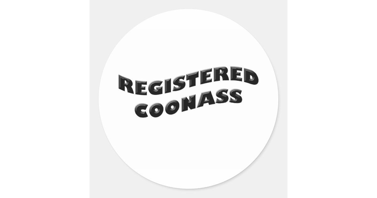 Registered Coonass Wave Classic Round Sticker | Zazzle