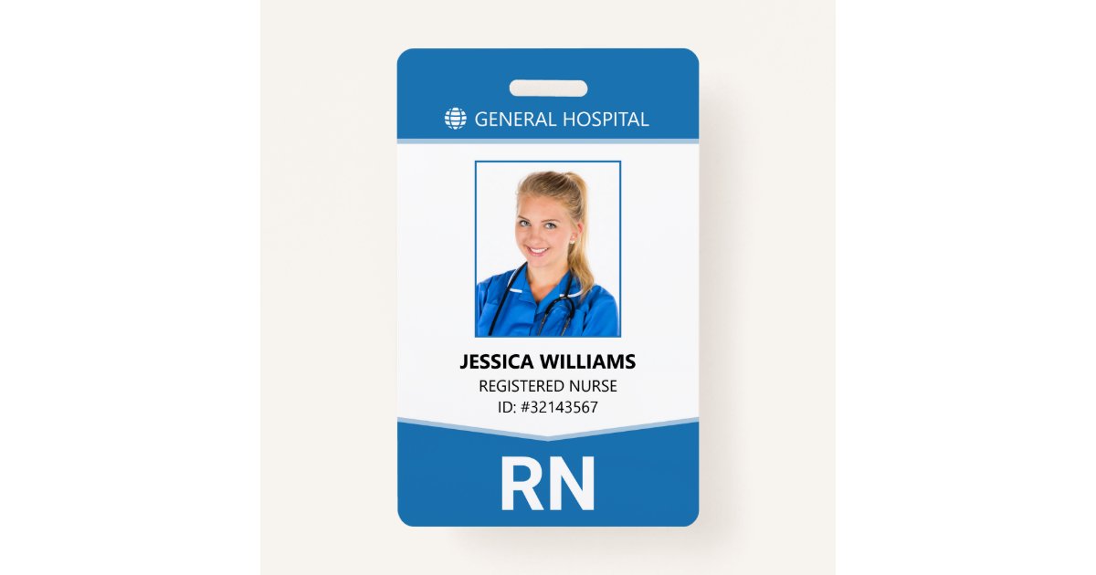 Registered Nurse RN Employee ID ID Badge Zazzle Registered Nurse RN Employee ID ID Badge Zazzle