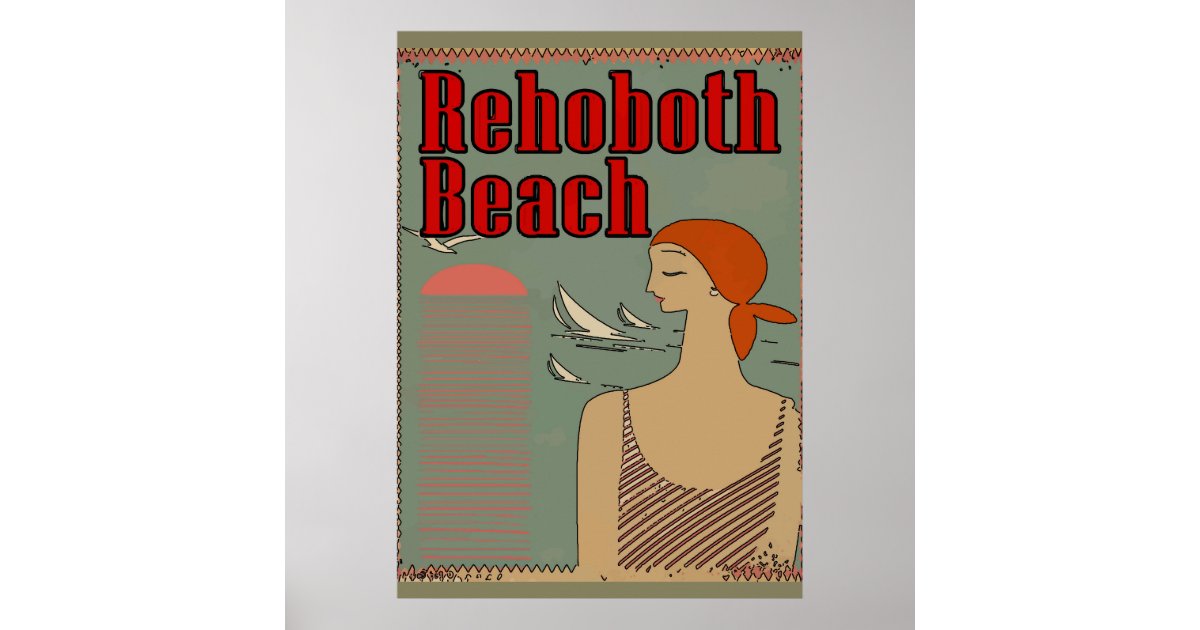 Rehoboth Beach Art Deco Poster | Zazzle