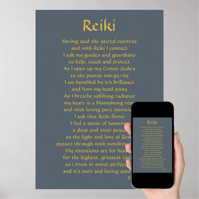 'Reiki Connection' poem art Poster | Zazzle