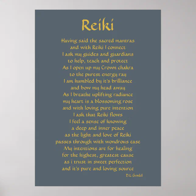 'Reiki Connection' poem art Poster | Zazzle