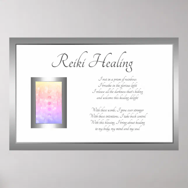 Reiki Healing Poem Art design Poster | Zazzle