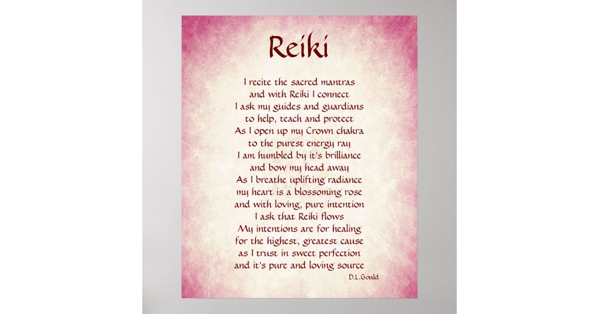 'Reiki' poem art poster | Zazzle