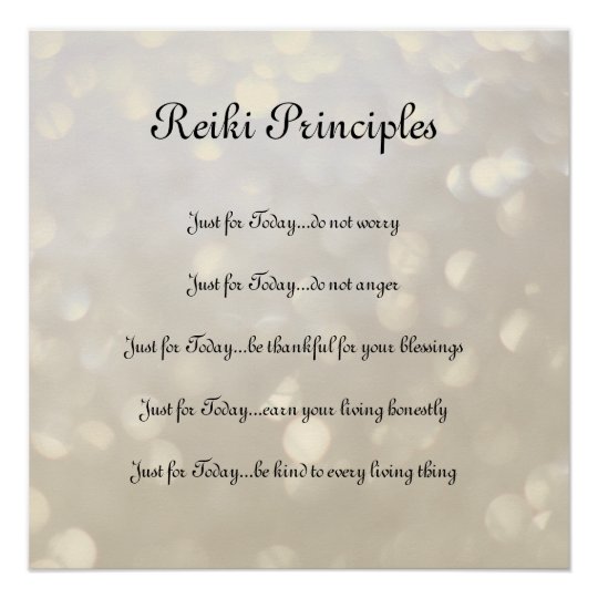 Reiki Principles Poster | Zazzle.co.uk