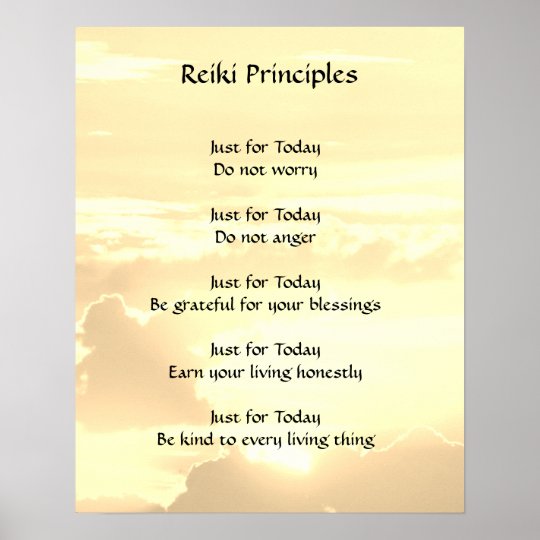 Reiki Principles Poster | Zazzle.co.uk
