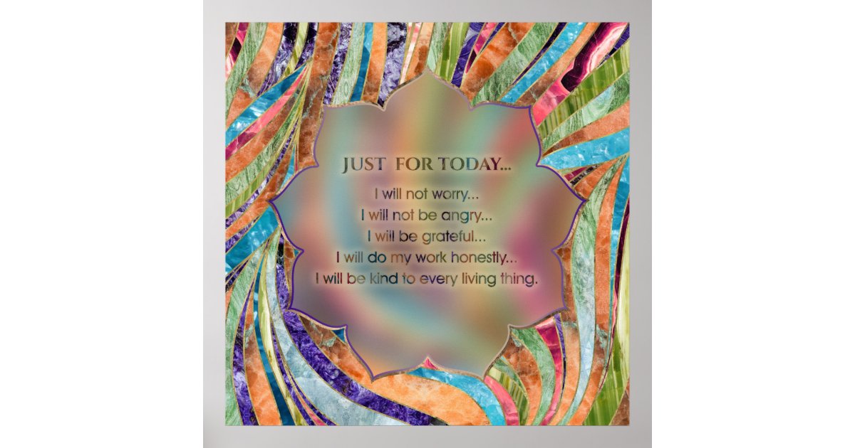 Reiki Principles - Reiki Precepts Poster | Zazzle