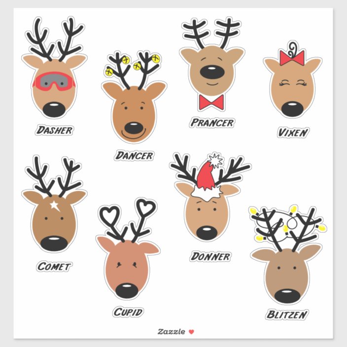 Reindeer Stickers! | Zazzle.co.uk