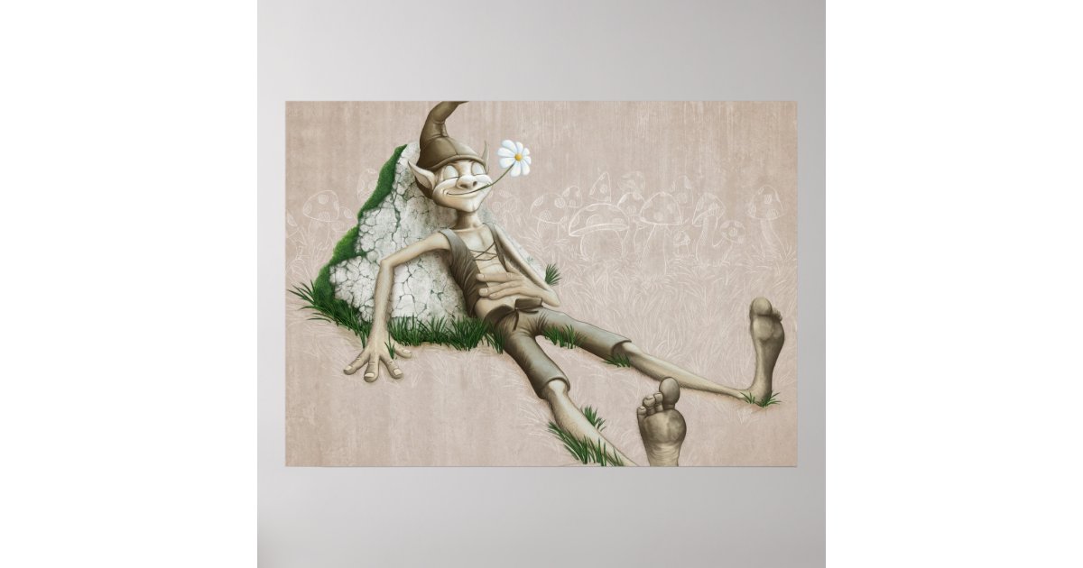 Relaxed elf poster | Zazzle