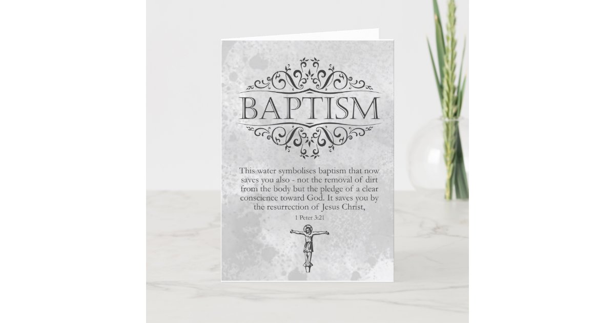 Religious Adult Baptism Card Bible Verse | Zazzle