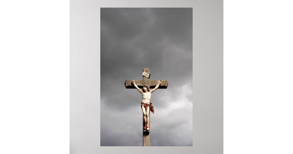 Religious Jesus Christ crucifixion sculpture Poster | Zazzle