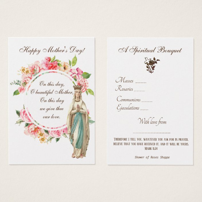 Religious Spiritual Bouquet Prayer Holy Card | Zazzle.co.uk