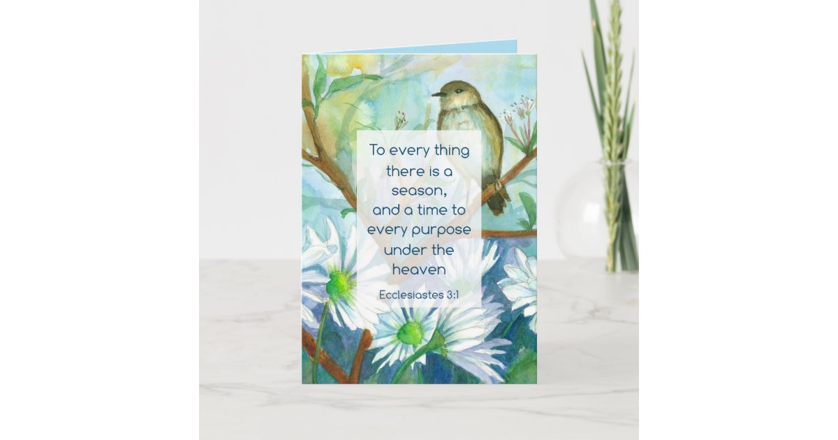 Religious Sympathy Ecclesiastes 3:1 Scripture Pray Card | Zazzle