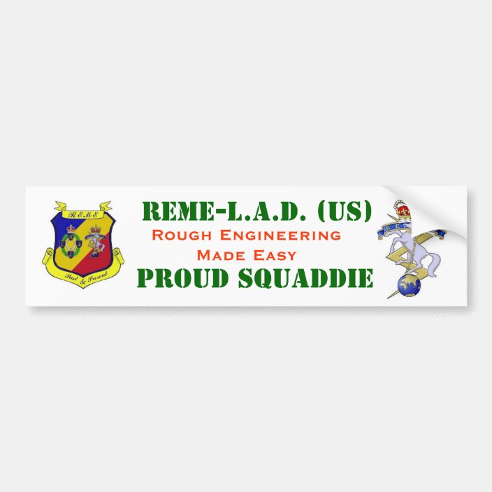 REME LAD Motor Vehicle Identification Bumper Sticker | Zazzle.co.uk