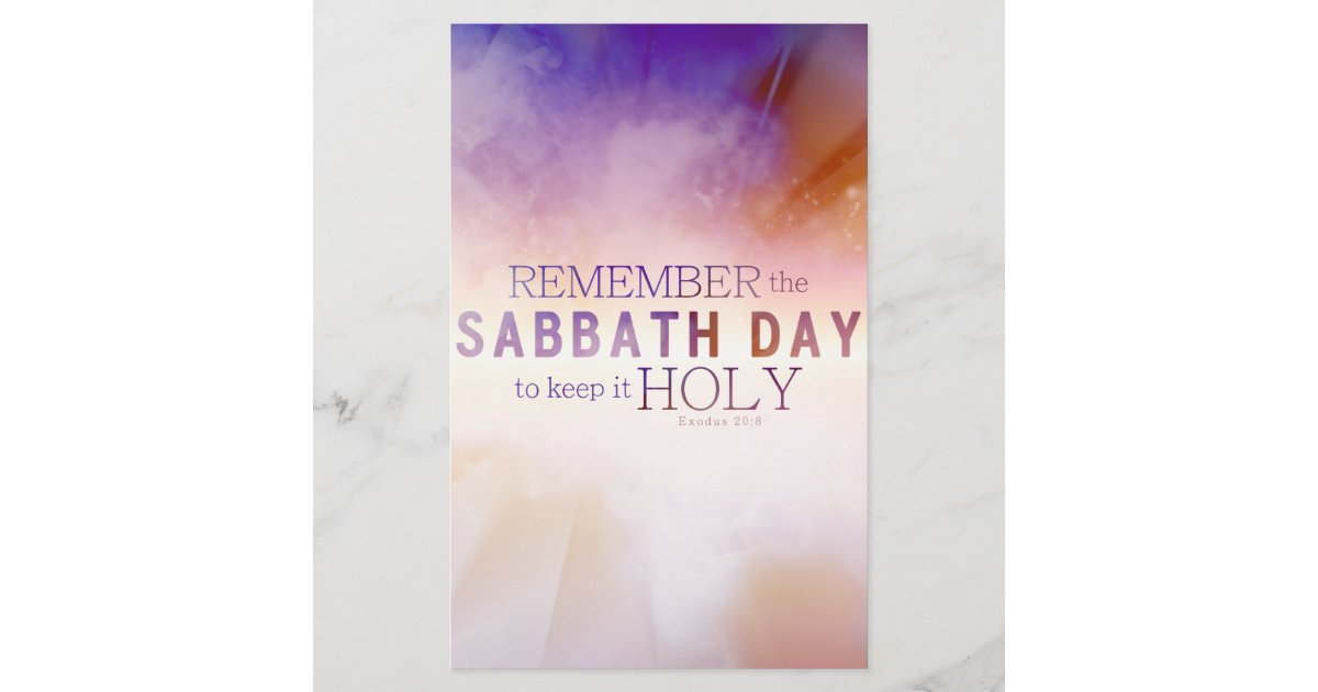 Remember the Sabbath Day 8x10 Poster / Stationery | Zazzle
