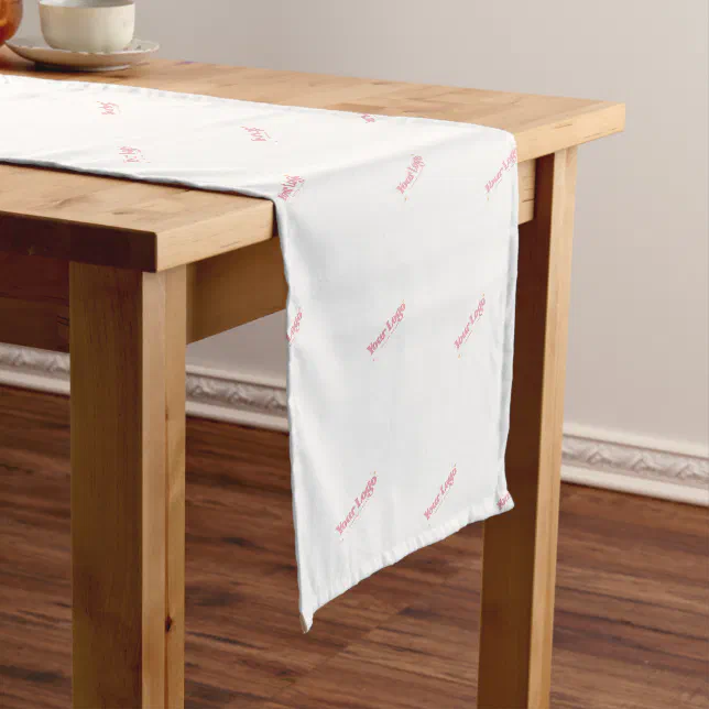 Repeating Pattern Business Logo Branded Display Short Table Runner | Zazzle